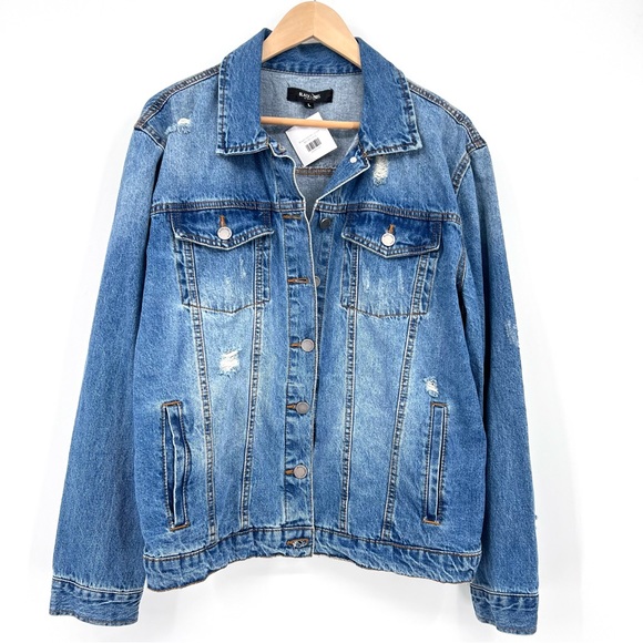 Black Label | Jackets & Coats | Black Label Blue Denim Destressed ...